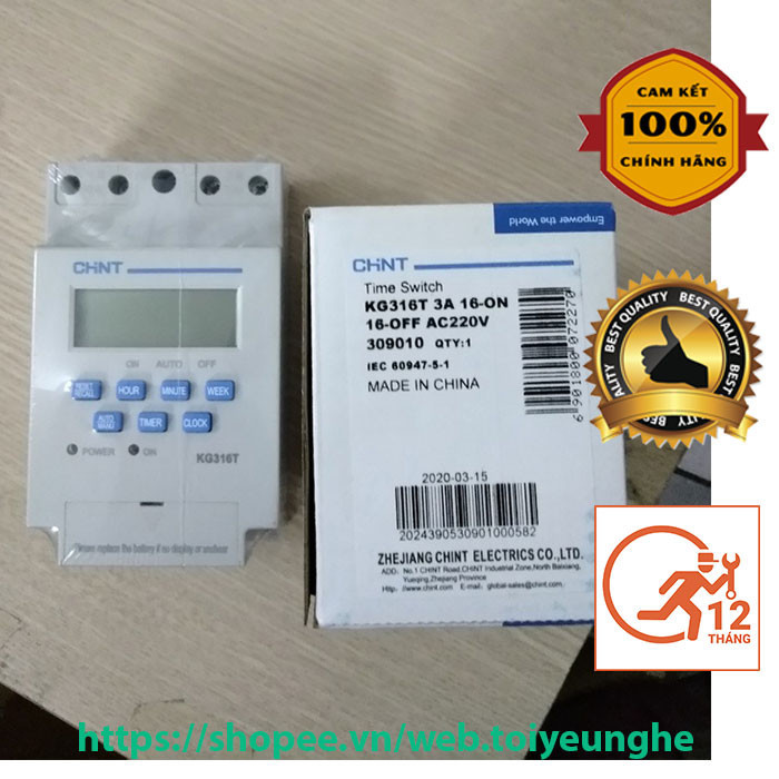 ( HÀNG CHINT CHÍNH HÃNG ) KG316T CHINT timer hẹn giờ 16 chế độ | Shopee ...