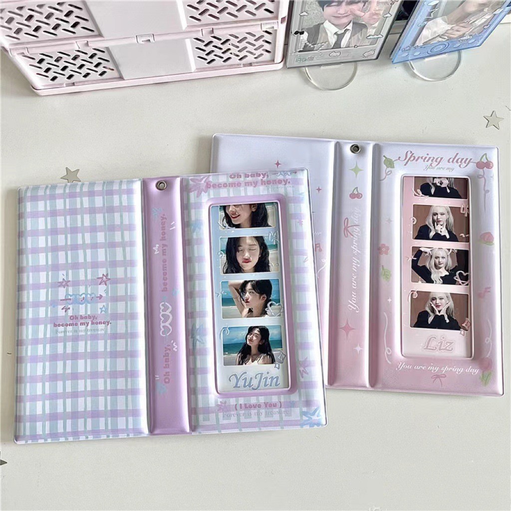 Ins Pink Spring Flower Field Life 4 ngăn đựng thẻ Album ảnh | Shopee ...