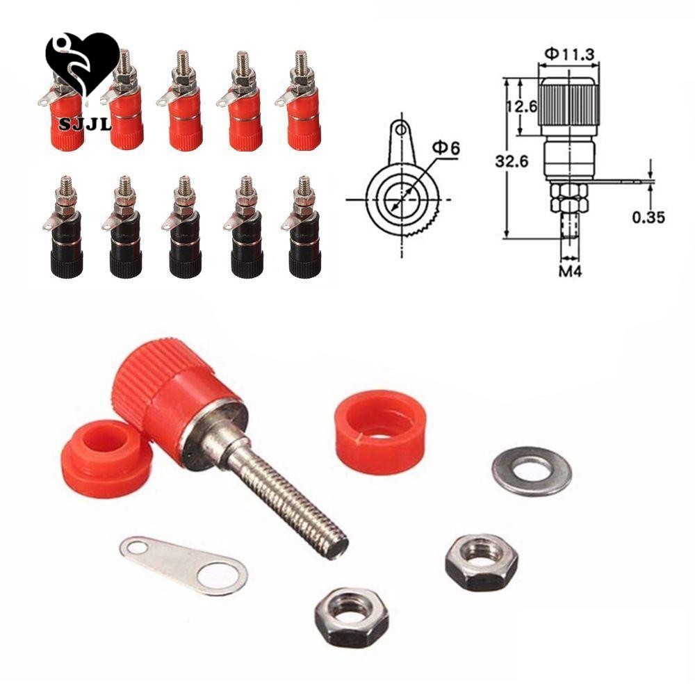 5 Chiếc Chuối Ổ Cắm, Mạ Niken JS-910B Chuối Cắm, Bền Đen Đỏ Đầu Cuối Kết Nối Chuối Jack Cho 4mm ...