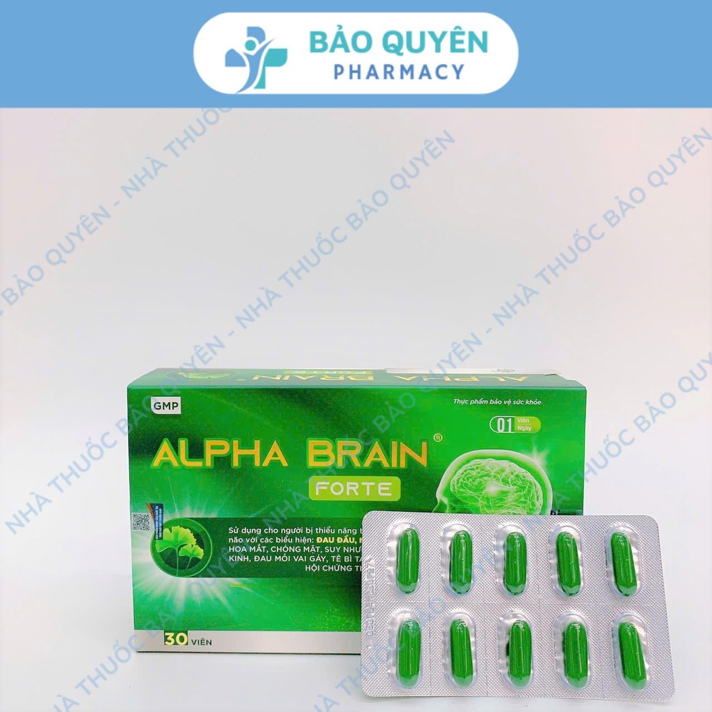 Bổ não Alpha Brain Forte, hỗ trợ hoạt huyết, giúp tăng cường tuần hoàn ...