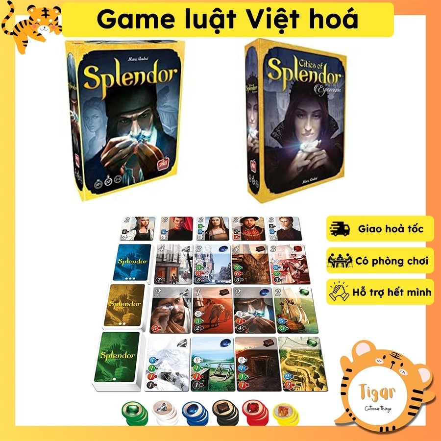 [Luật Việt] Splendor Bản Chip Nhựa Cao Cấp kèm bản mở rộng Cities Of ...