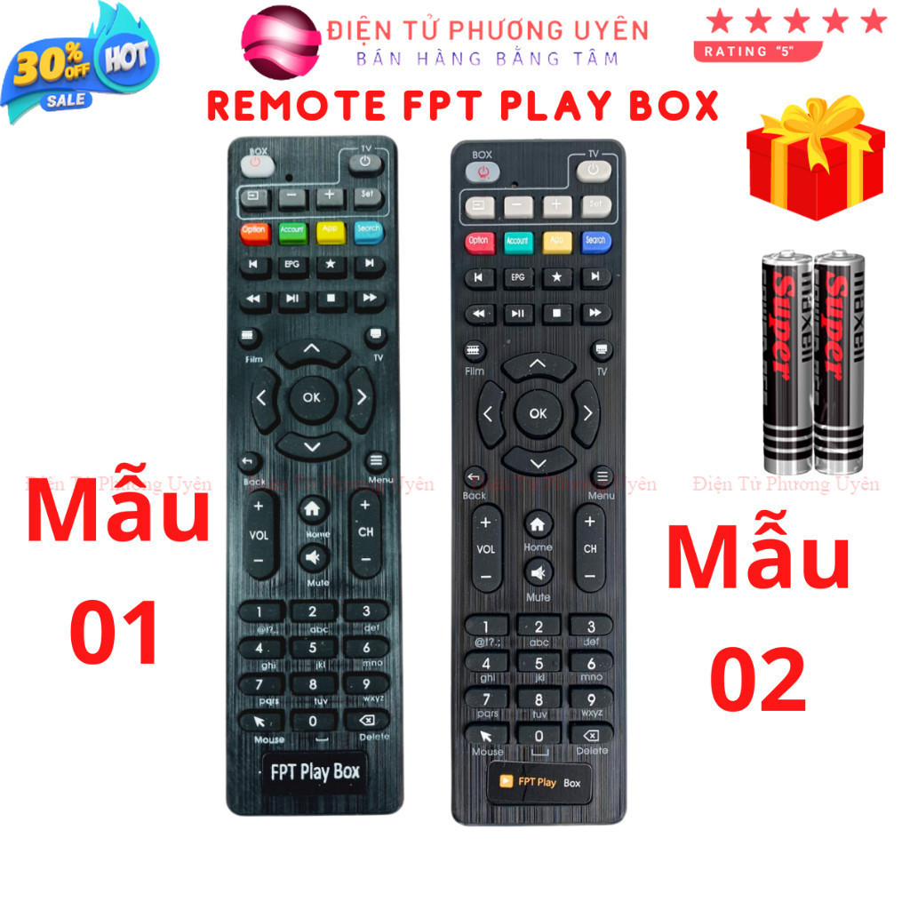 SKU54 - Remote điều khiển đầu FPT Play Box Mã 06, điều khiển đầu FPT ...