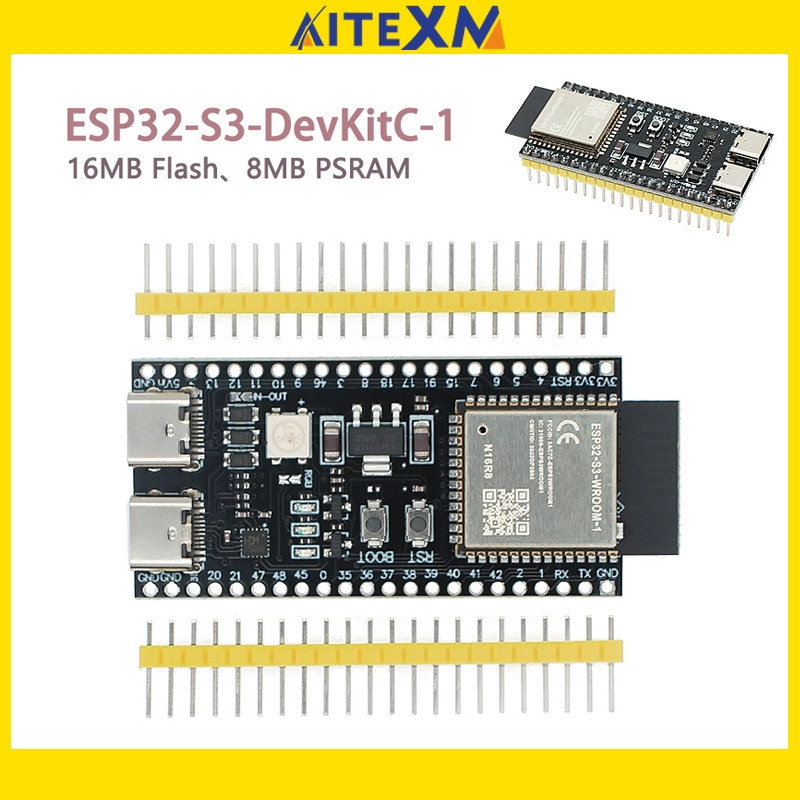 Bo mạch phát triển ESP32-S3, mô-đun Wifi 2.4G cho Arduino ESP IDF ESP32-S3-WROOM-1 N16R8, 44Pin ...