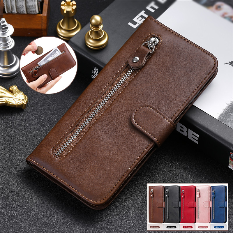 Dây Kéo Da Dành Cho OPPO A59 A2M A79 Reno 11 Pro Realme C55 C67 5G Đứng Nút Nam Châm Lật Ví Đặc ...