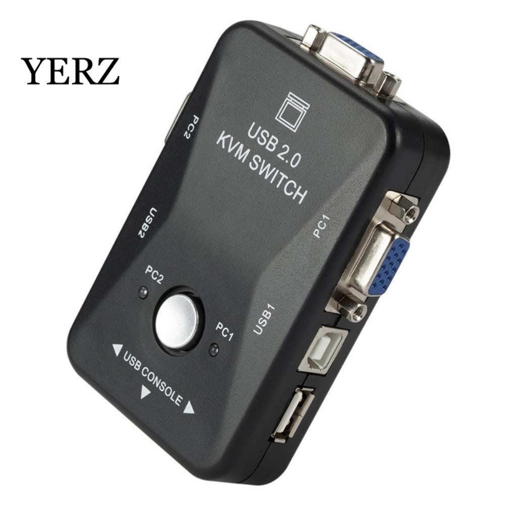 Công tắc YZ 2 cổng VGA KVM, Bộ chuyển đổi 2 trong 1 USB 2.0 Bộ chia công tắc KVM, Phím chuột ...