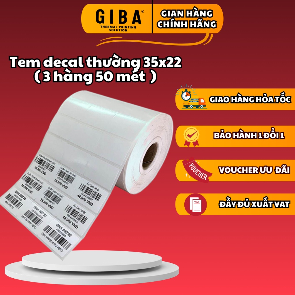 Tem in mã vạch 35x22 3 tem/hàng cuộn 50 mét ( in cuộn mực ) | Shopee ...