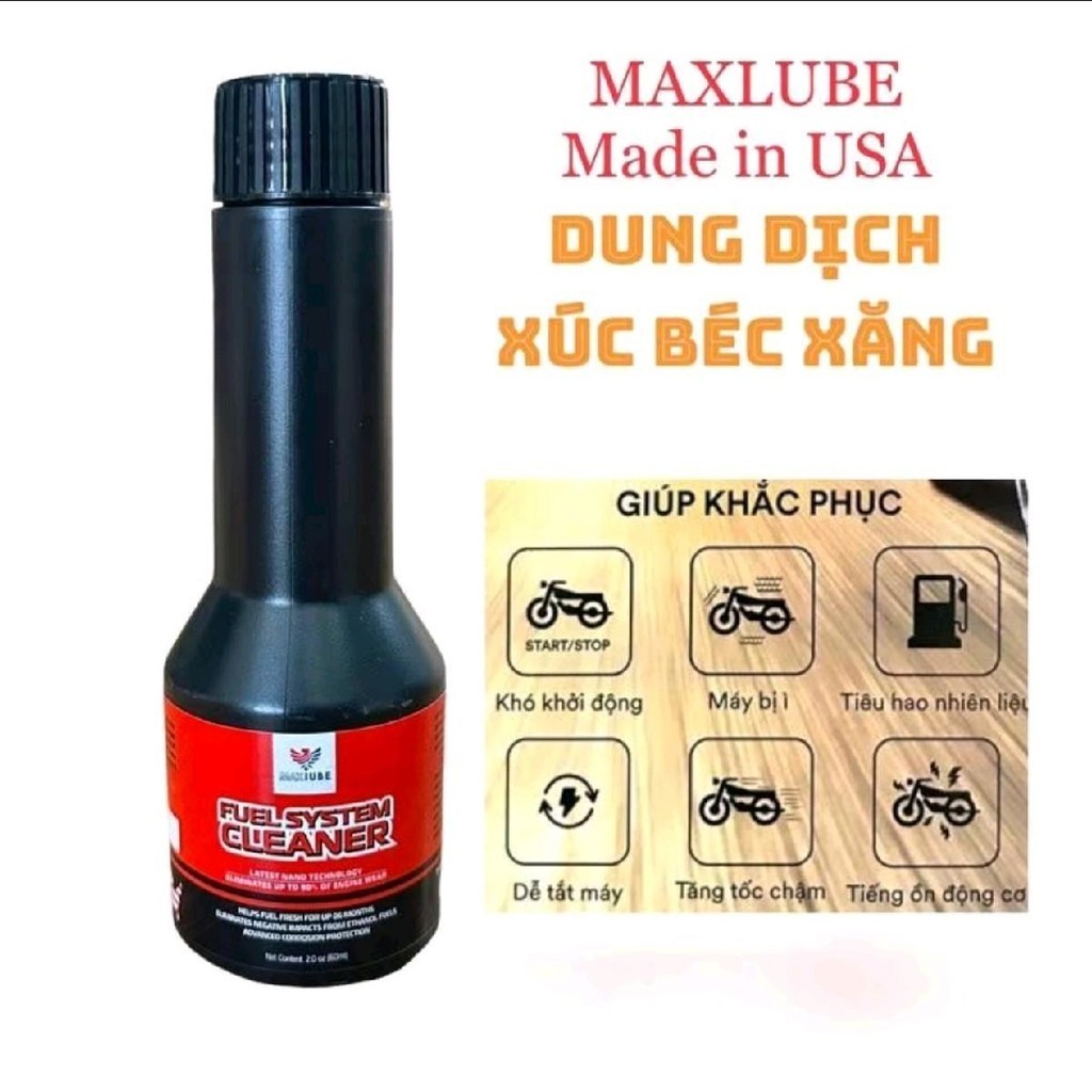 Maxlube phụ gia xúc béc xăng Carbon USA vệ sinh kim phun tẩy mụi than ...