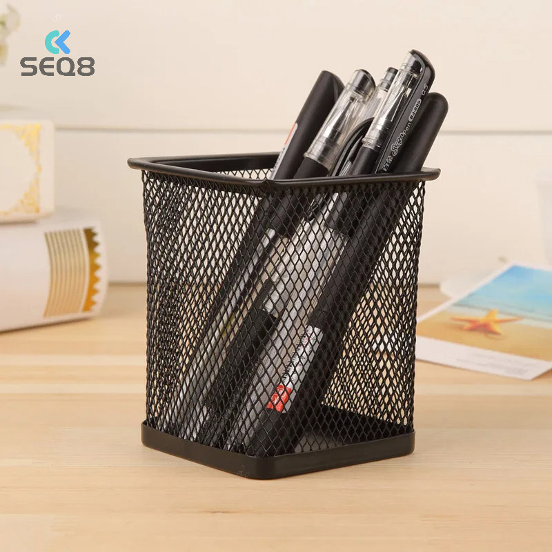 [Seq8] Hộp đựng bút thời trang sáng tạo để bàn Lưới kim loại Hộp đựng bút vuông Hộp đựng đồ ...