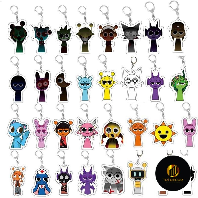 Sprunki 2D Acrylic Móc Khóa Sprunki Incredibox Móc Khóa Mặt Dây Chuyền ...