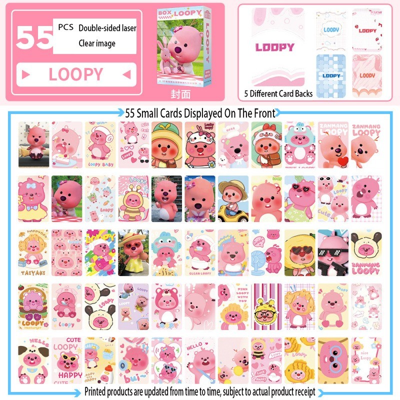 Thẻ nhỏ Manga Loopy Laser LOMO 55 cái, bộ sưu tập hoạt hình nhỏ, thẻ ...