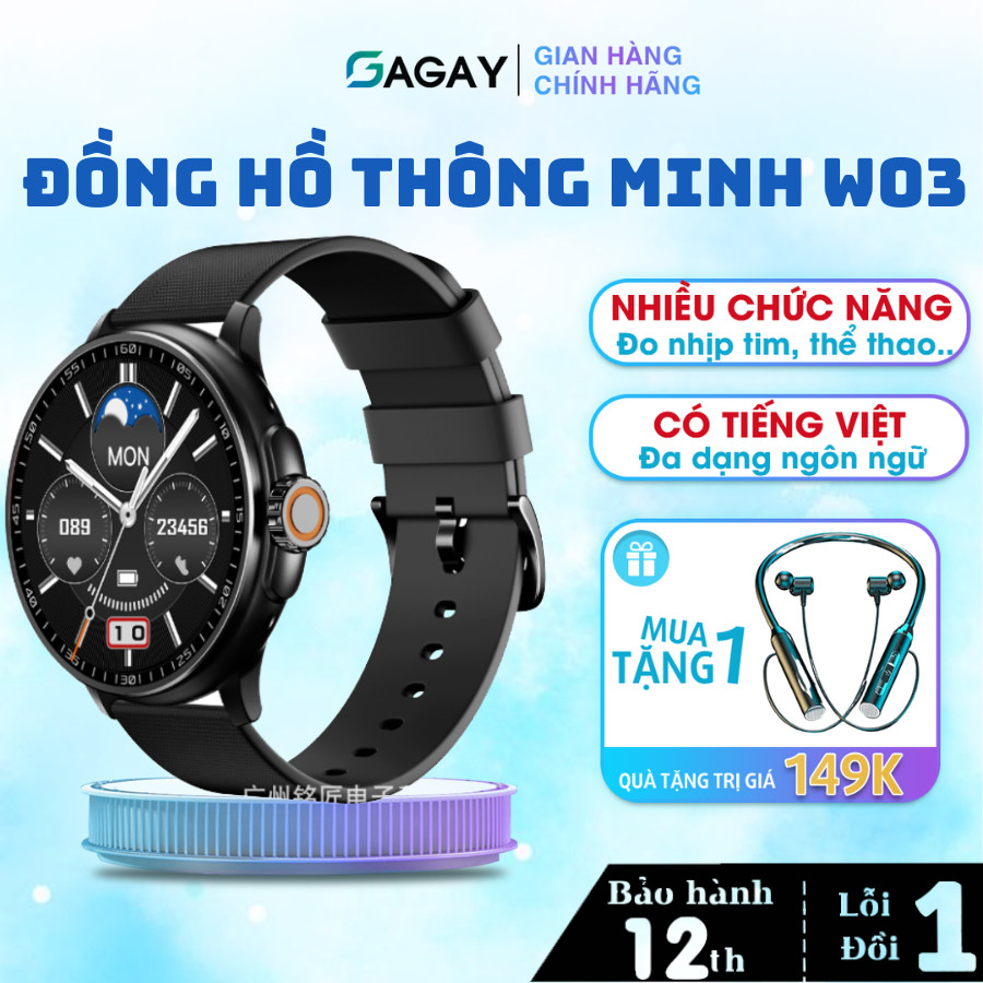 Đồng hồ thông minh Smart Watch W03 Pro, đồng hồ thể thao điện tử theo ...