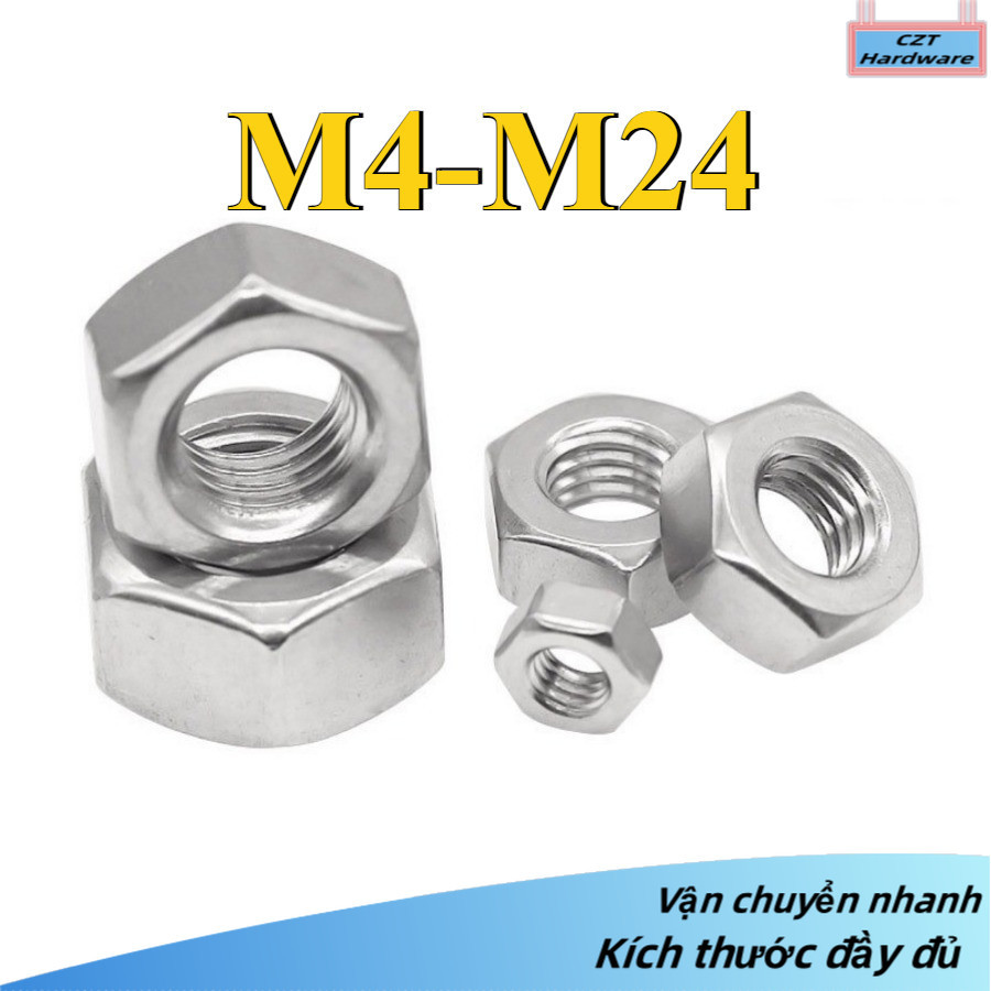 Đai ốc siêu mỏng （Chủ đề tốt），Tán Dẹp, Tán Ecu inox 304 Dùng Cho Bulong Loại Tốt M4-M24 (CZT-WDM ...