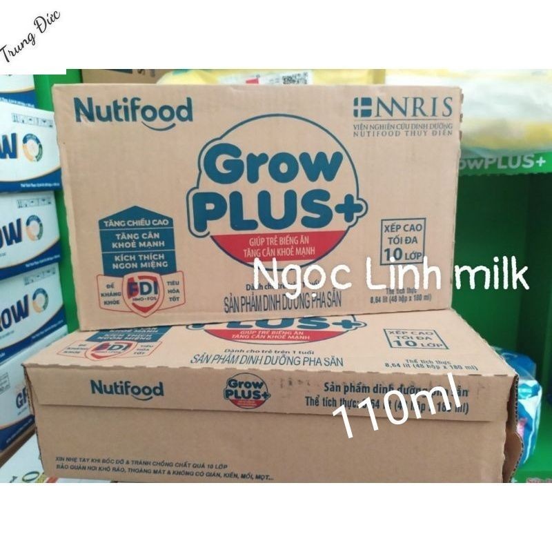 Thùng sữa Grow Plus+ Xanh 110ml Nutifood | Shopee Việt Nam