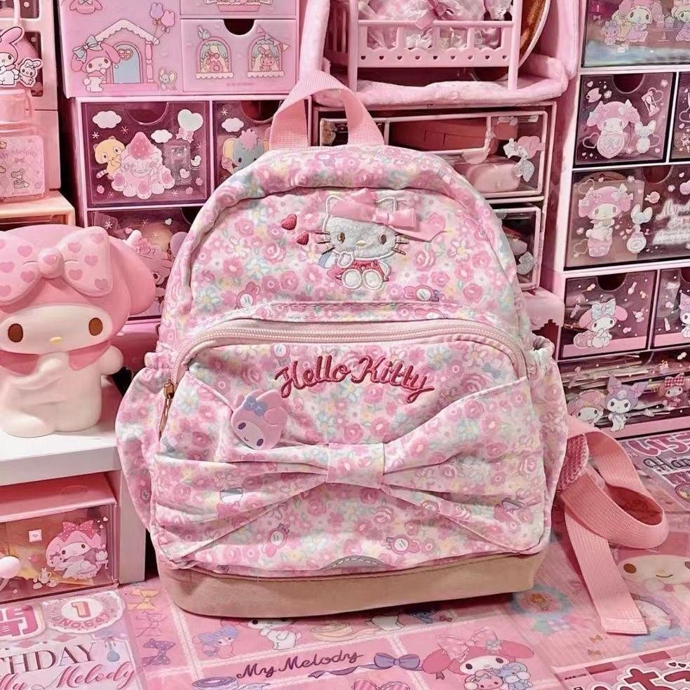 Hello kitty Ba Lô Nơ Túi Đi Học Tai Mèo Dễ Thương Dung Tích Lớn Cô Gái ...