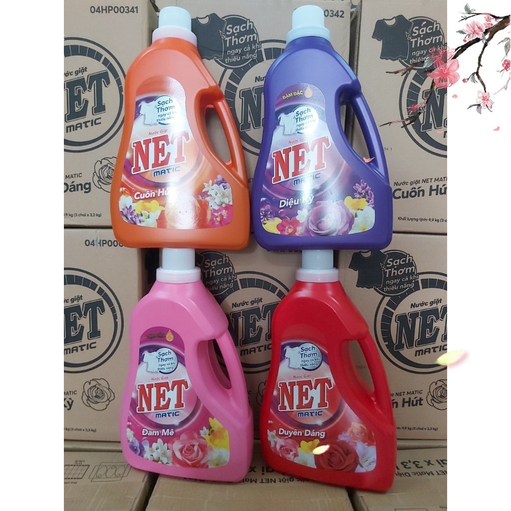 Nguyên thùng 3 Can nước giặt NET Matic 3.3kg/can siêu sạch lưu hương ...