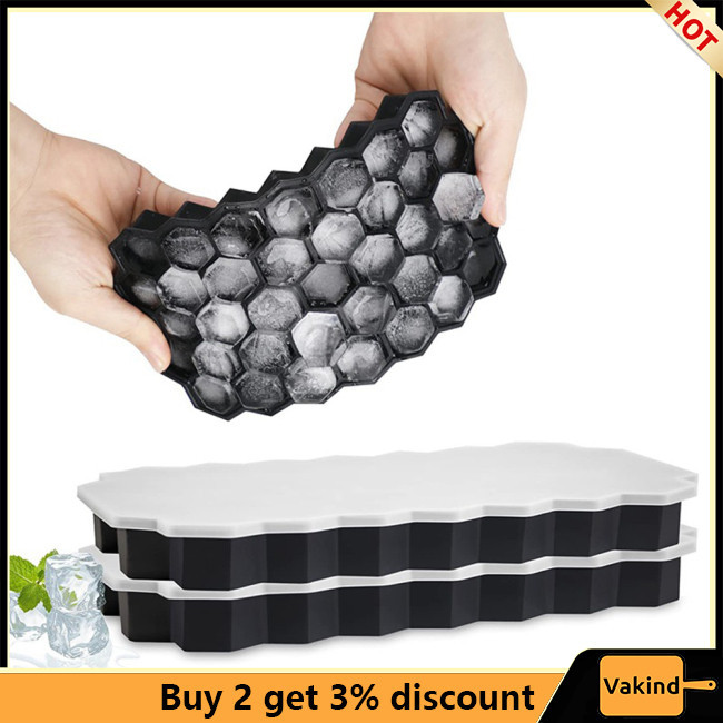 Megasale!! Silicone 37 Khay Đá Có Nắp Chống Bụi Tổ Ong Đá Khuôn Cho ...