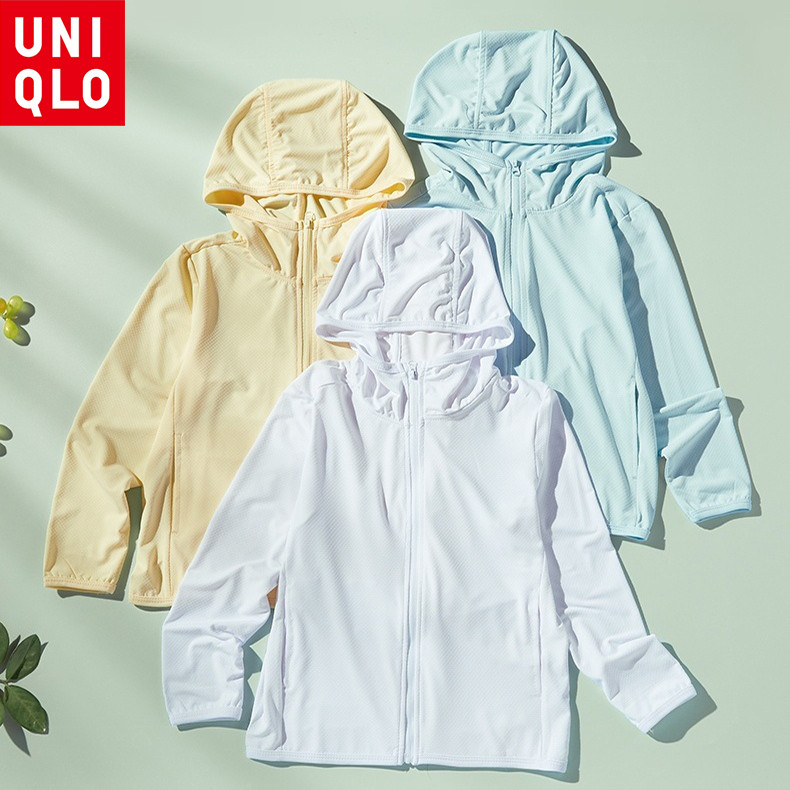 Bộ đồ chống nắng khô nhanh mùa hè cho trẻ em Uniqlo, Áo khoác chống tia cực tím UPF50 +, Áo ...
