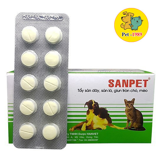 Tẩy Giun Sanpet Tẩy Sán Dây, Sán Lá, Giun Tròn Cho Chó Mèo Pet1989 ...