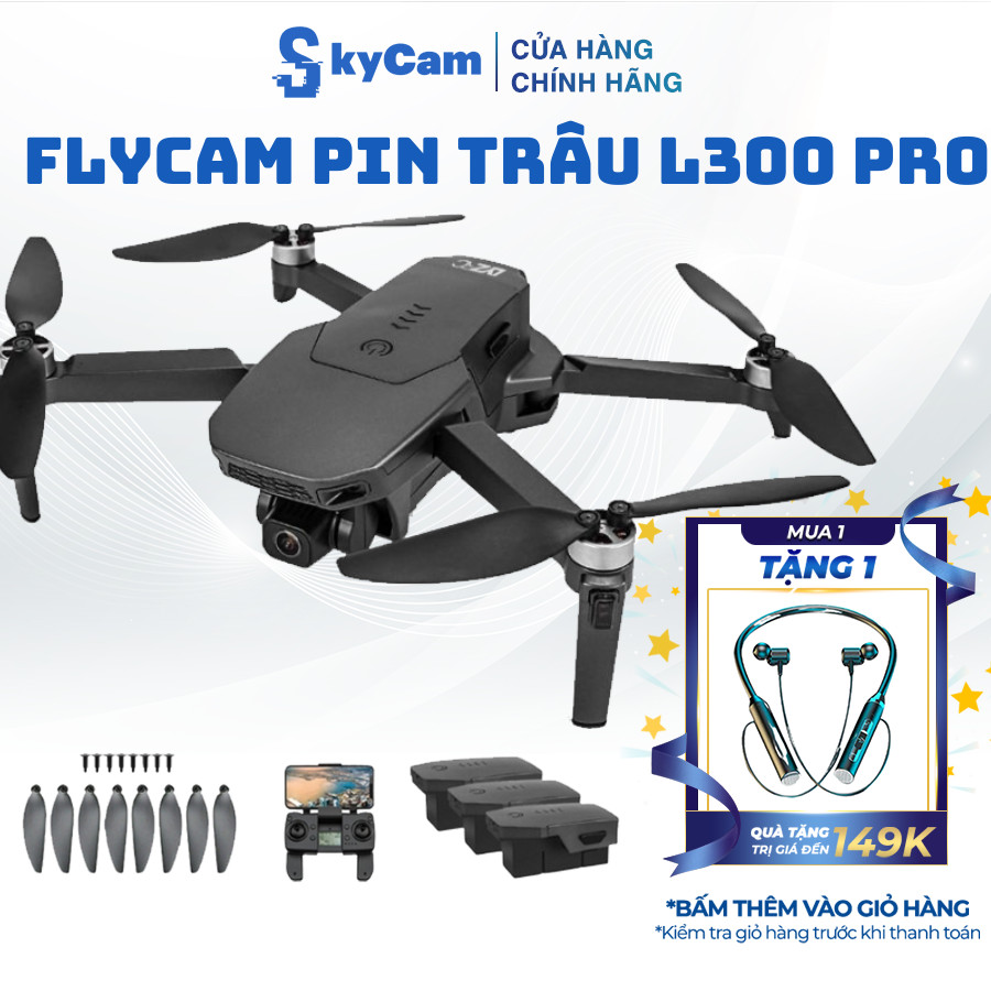 Flycam mini L300 PRO, máy bay điều khiển từ xa có GPS, có gimbal chống ...
