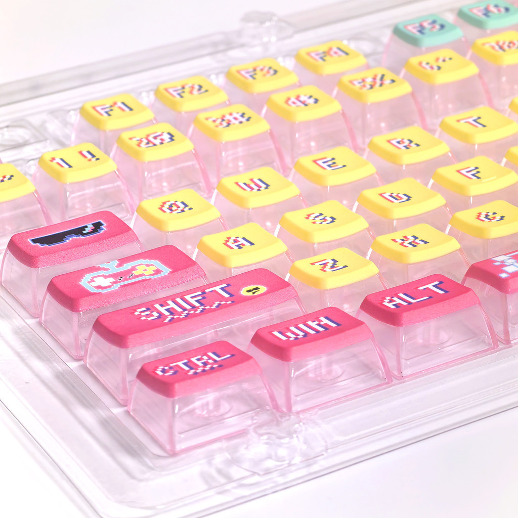 116 Phím Keycap Trong Suốt Pudding PBT + PC ASA Pixel Trò Chơi Chủ Đề ...