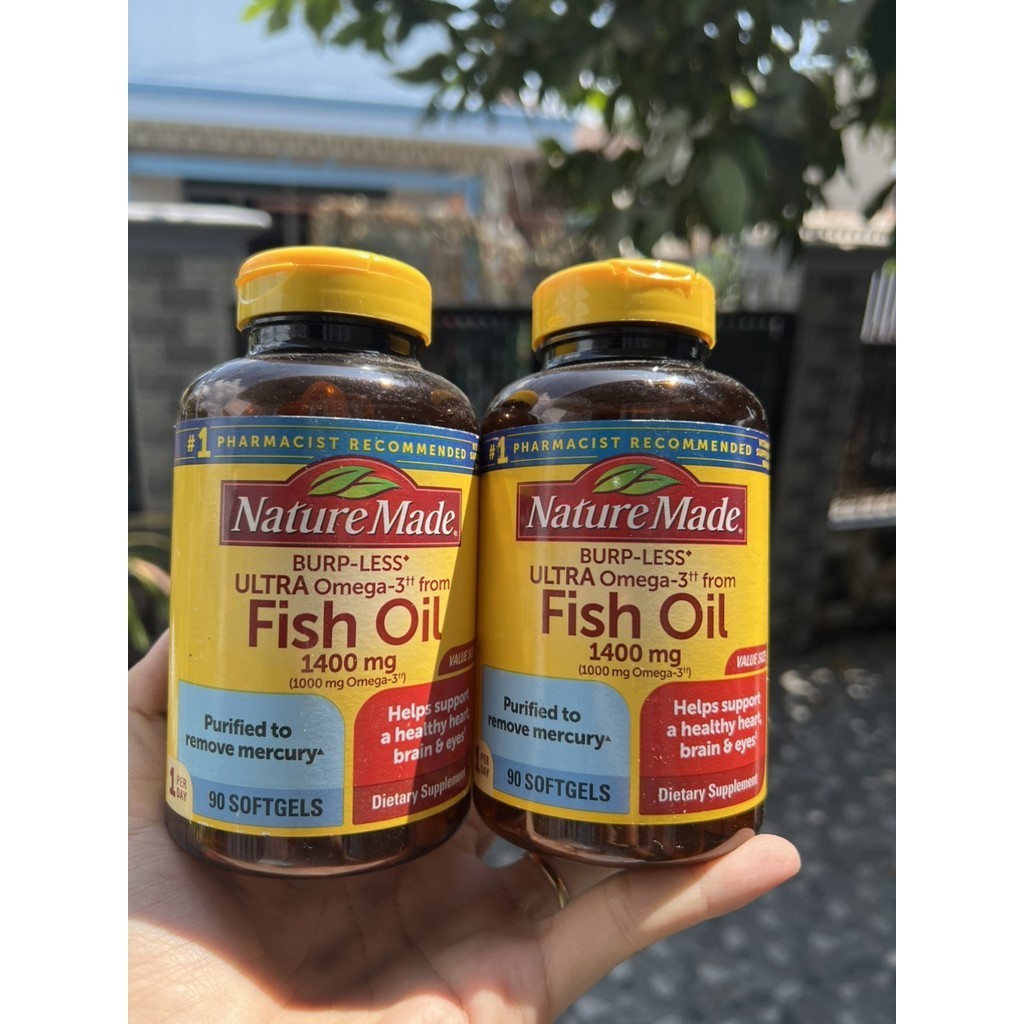 Viên uống Fish Oil Nature Made Burp - Less ultra omega - 3 1400mg 90 ...