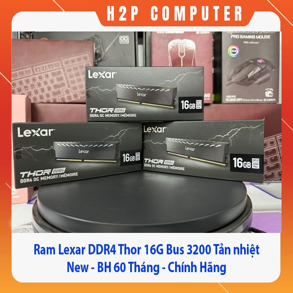 Bộ nhớ trong Ram Lexar Thor DDR4 16G Bus 3200 Tản nhiệt màu xám đen ...