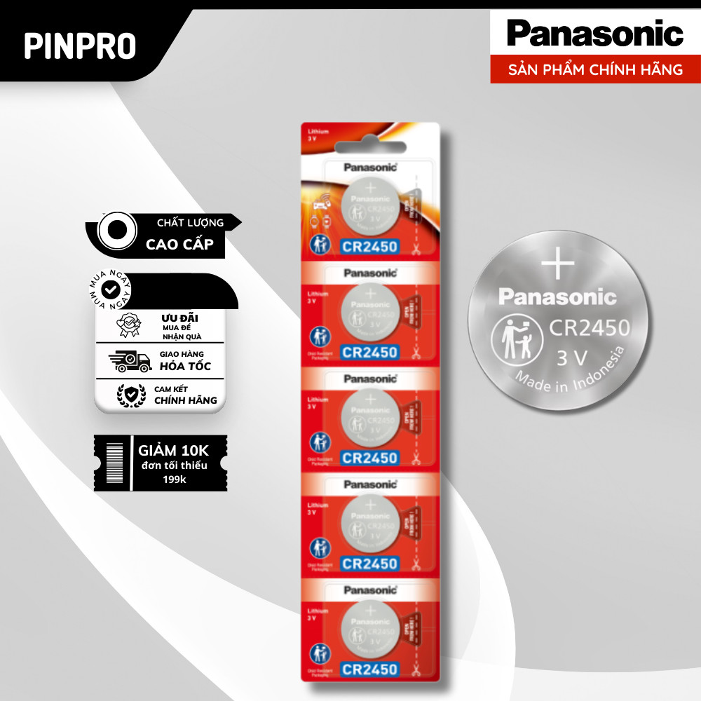 Pin CR2450 Panasonic Vỉ 5 Viên - Hàng Chính Hãng | Shopee Việt Nam