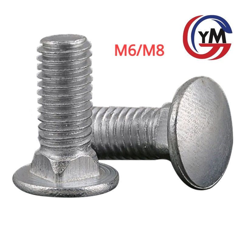((Yhm) M6m8 Bu lông cổ vuông nửa đầu tròn mạ kẽm / Vít vận chuyển / Bu lông vận chuyển | Shopee ...
