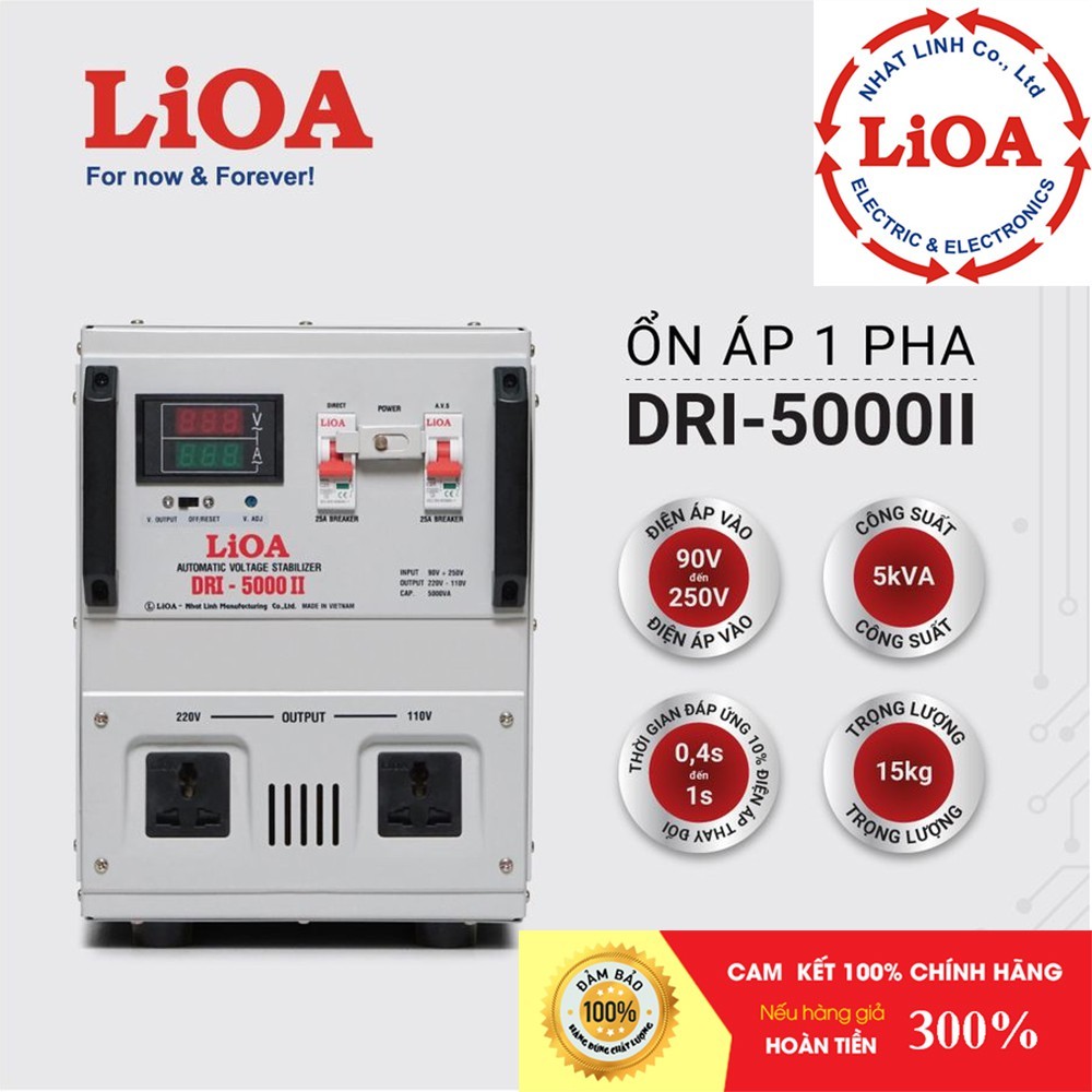 Ổn áp LiOA 5KVA 1 Pha chính hãng Nhật Linh 5KVA 5KW 5KG 5000VA 5000W - Điện Nước Quân Hiền ...