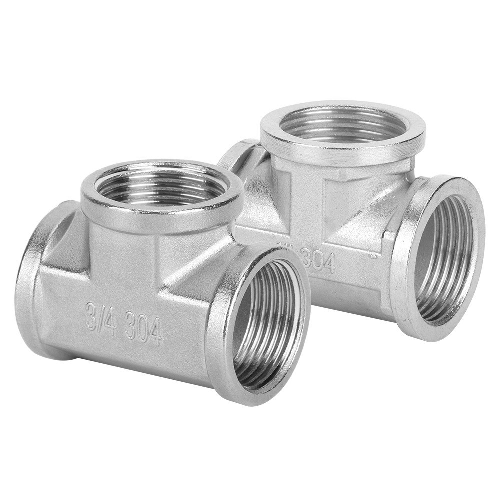 Globedealwin 304 Stainless Steel Tee Threaded Pipe Connector For ...