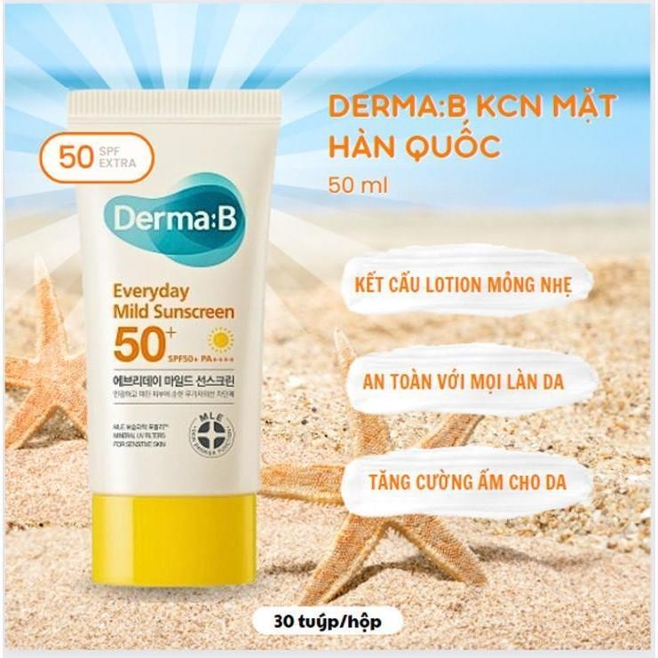 Derma:B Kem Chống Nắng Mặt Everyday Mild Sunscreen 50ml SPF50+ PA ...