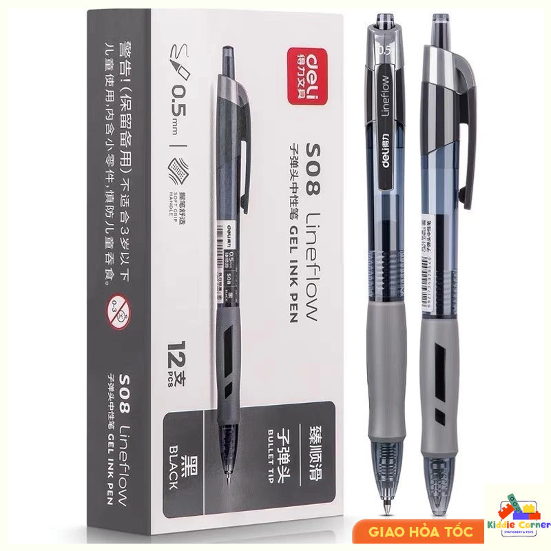 Bút bi mực KIDDIE CORNER bút gel bút mực bấm văn phòng S08 ngòi 0.5mm học sinh văn phòng phẩm ...