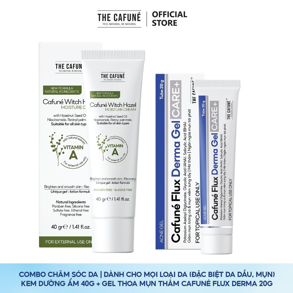 Combo Gel Chấm Mụn Cafuné Flux, Kem Dưỡng Ẩm The Cafuné Dành Cho Da Mụn ...