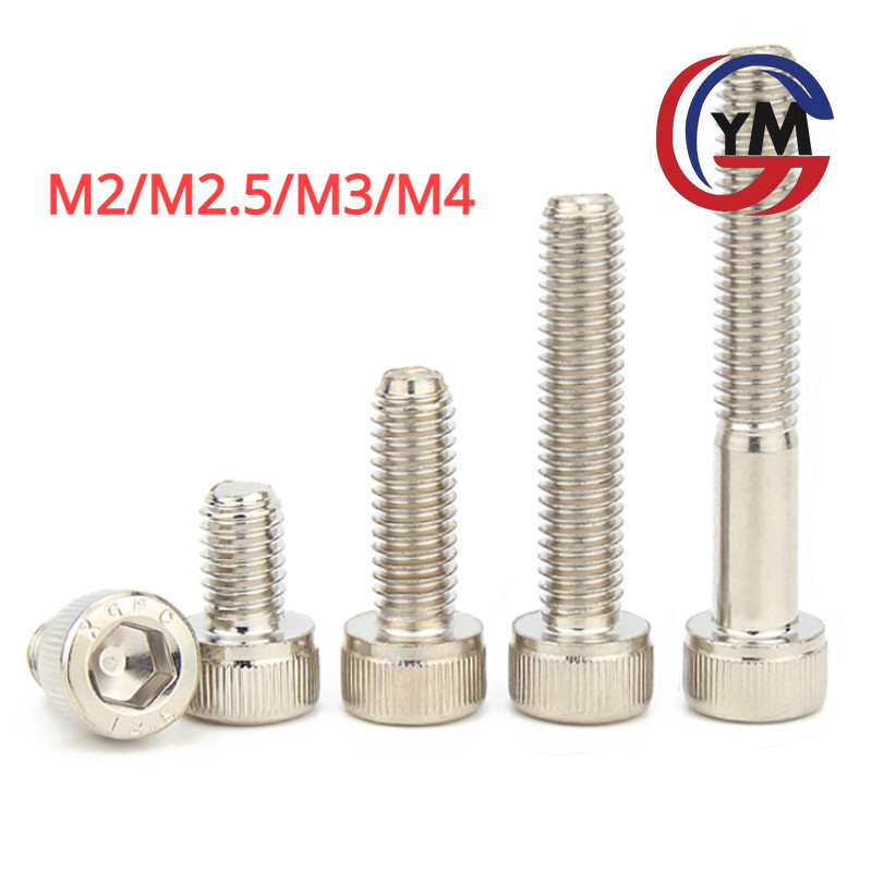 [Ymh1]Ốc Vít Lục Giác Mạ niken/Ốc Vít Lục Giác loa/bulong Lục Giác chìm đầu trụ trơn M2M2.5M3M4 ...