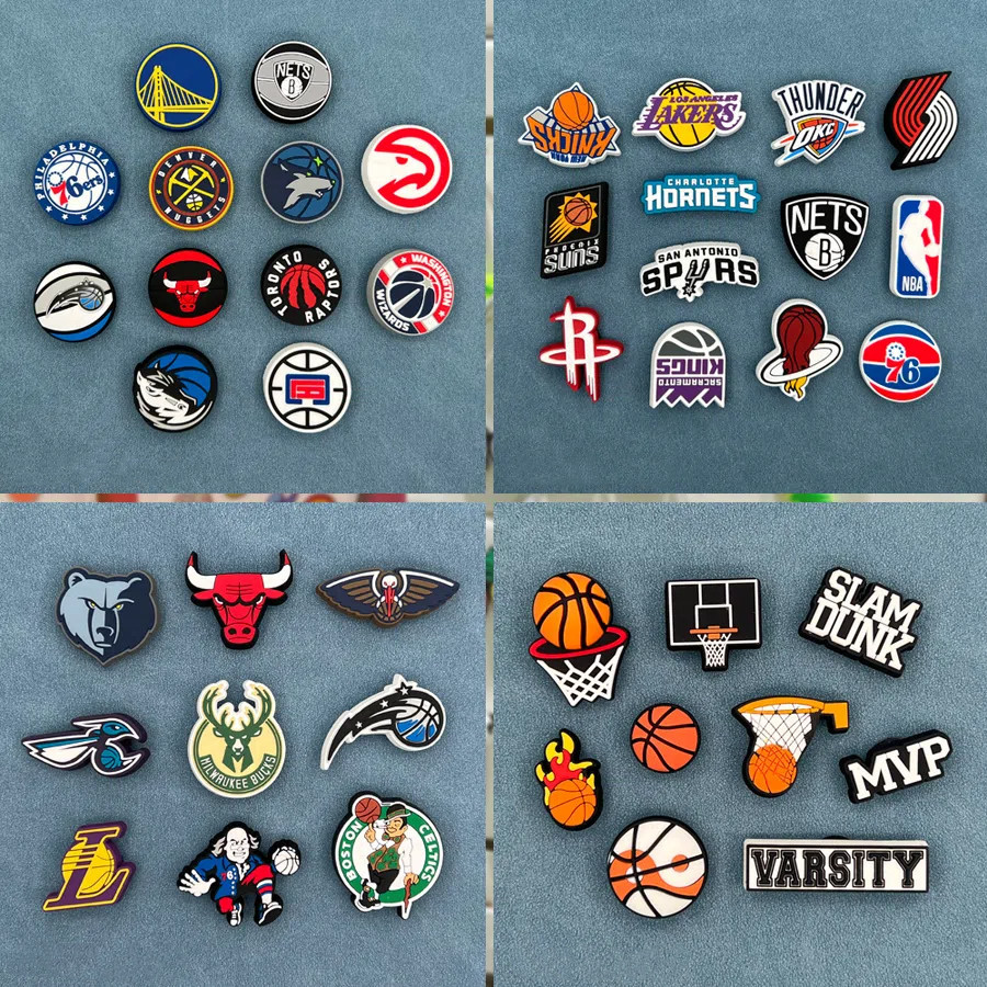 sticker dép crocs team Logo basketball jibbitz crocs charm crocs charm ...