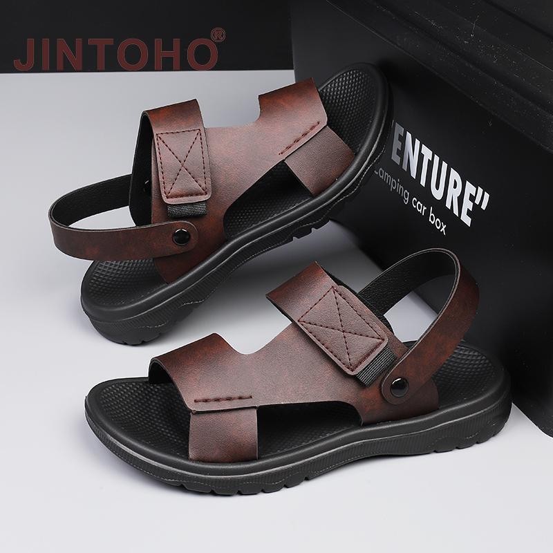 Jintoho Nam Ngoài Trời Thường Ngày Nhẹ Sandal Thời Trang Cổ Điển Dép Da ...