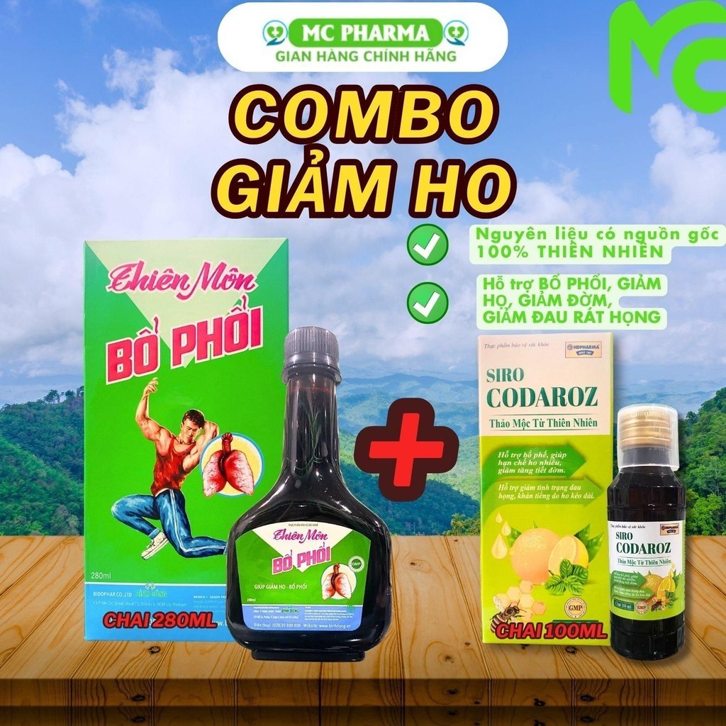 [COMBO HỖ TRỢ GIẢM HO] THIÊN MÔN BỔ PHỔI 280ml & SIRO HO THẢO DƯỢC CODAROZ 100ml | Shopee Việt Nam