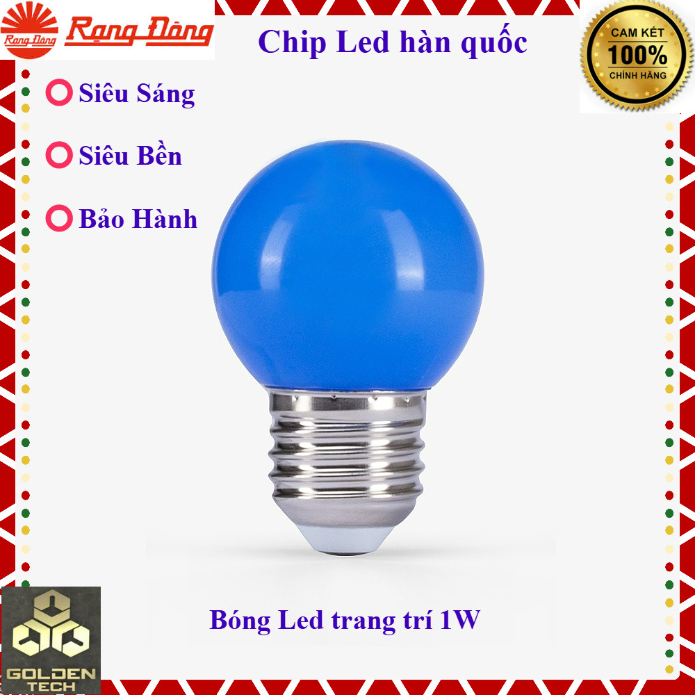 (Chính hãng) Bóng đèn LED BULB tròn trang trí 1W Đui E27 Rạng Đông (Xanh dương, Xanh lá) -Chip ...