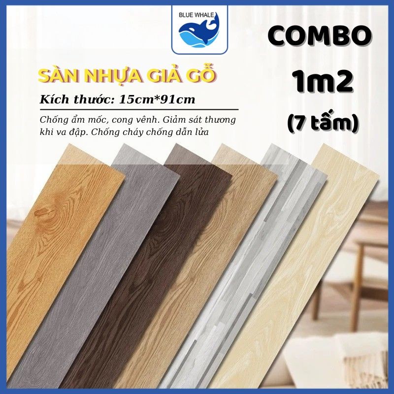 1m2 DÁn SÀn 7 Tấm Dán Sàn Nhựa Giả Gỗ Kt 91 44 X 15 24cm Hàng Loại 1