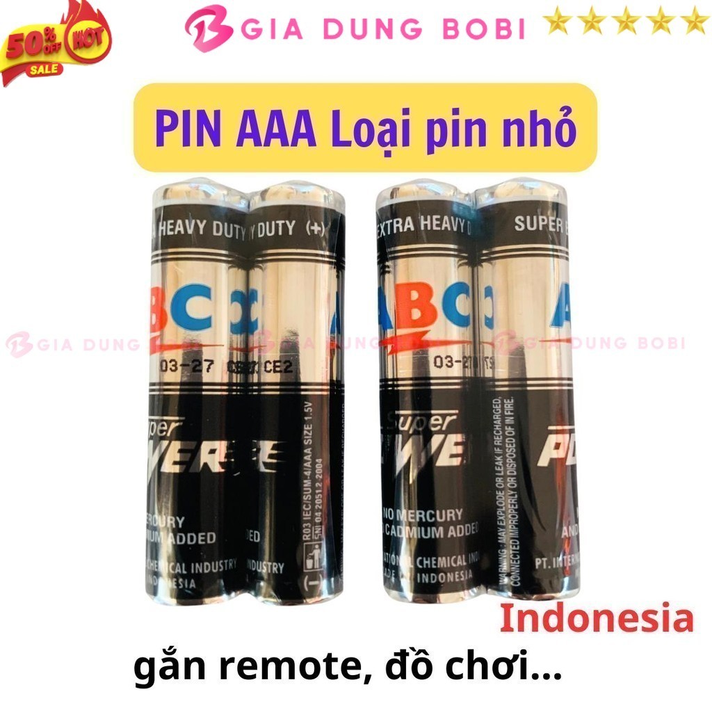 SKU351 - Pin AAA ABC Super Power 1.5v made in Inodonesia, Pin 3A dùng ...