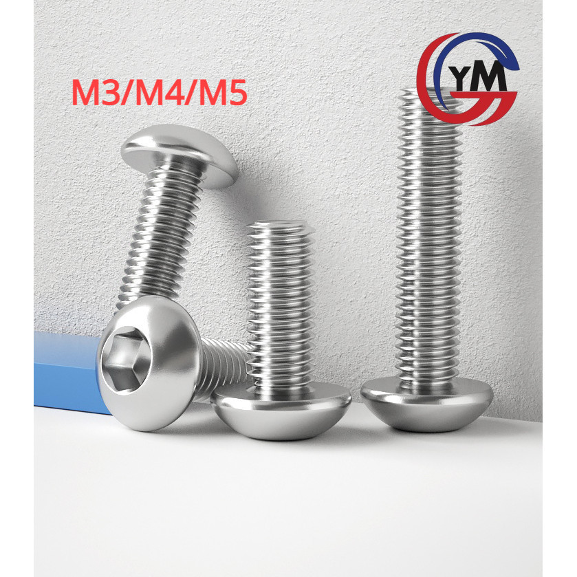 [Yhm1] M3 /M4 /M5 Bulong inox 304 lục giác Đầu tròn/Bulong inox lục ...