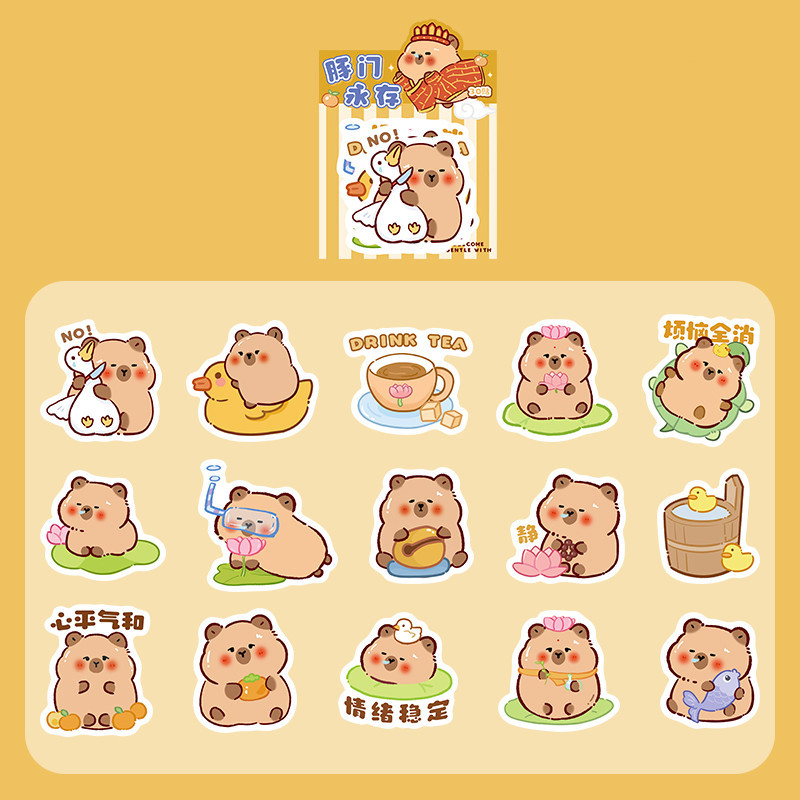 30 Chiếc Hoạt Hình Đáng Yêu Capybara Series Dán Nhật Ký Sinh Viên Trang ...