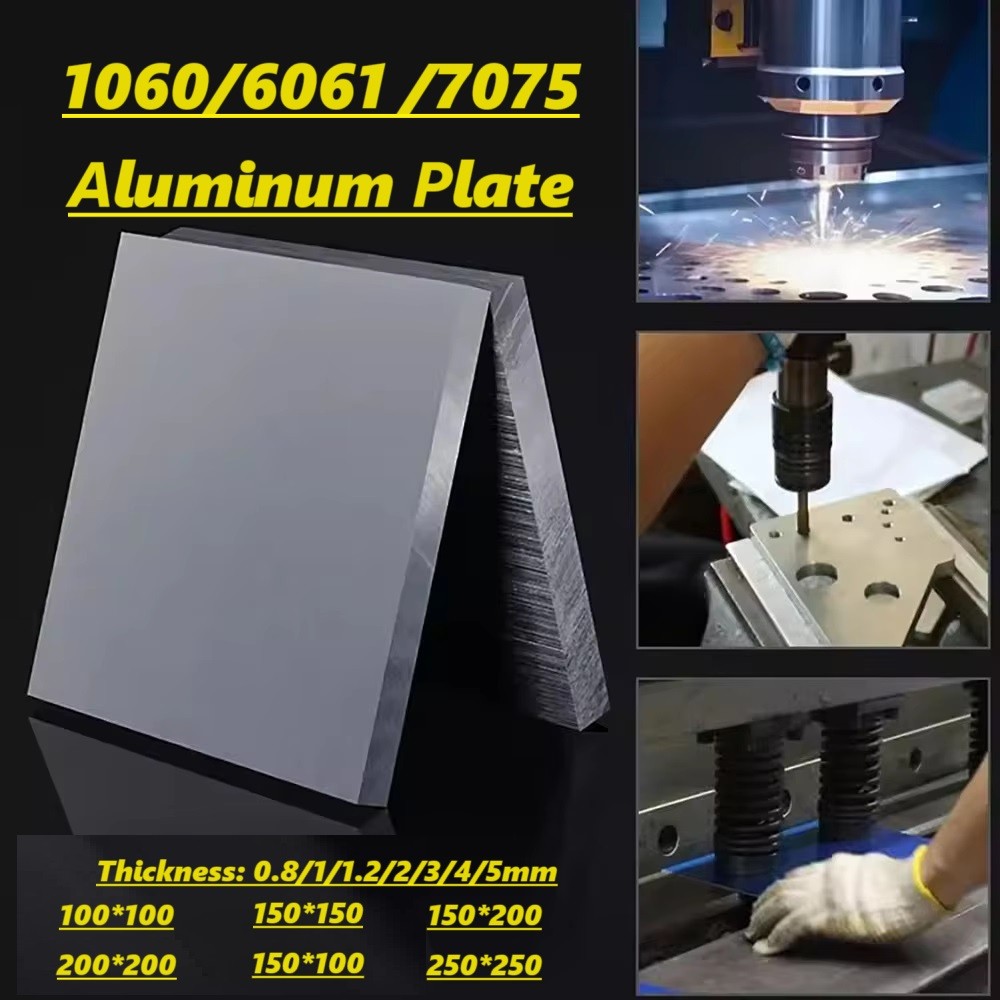 1060 Nhôm Vuông Tấm Nhôm Phẳng 6061 / 5052 / 7075 Khung DIY Tấm Kim Loại Độ Dày 0.8 / 1 / 2 / 3 ...