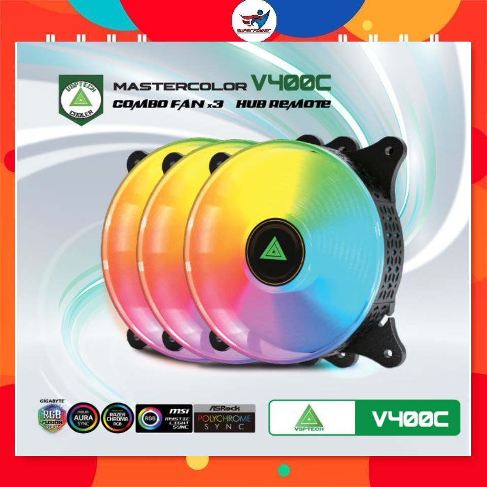 Bộ Kit 3 Fan Case VSP V400C LED ARGB (1 hup/ 1 remote/ 3c Fan) | Shopee ...