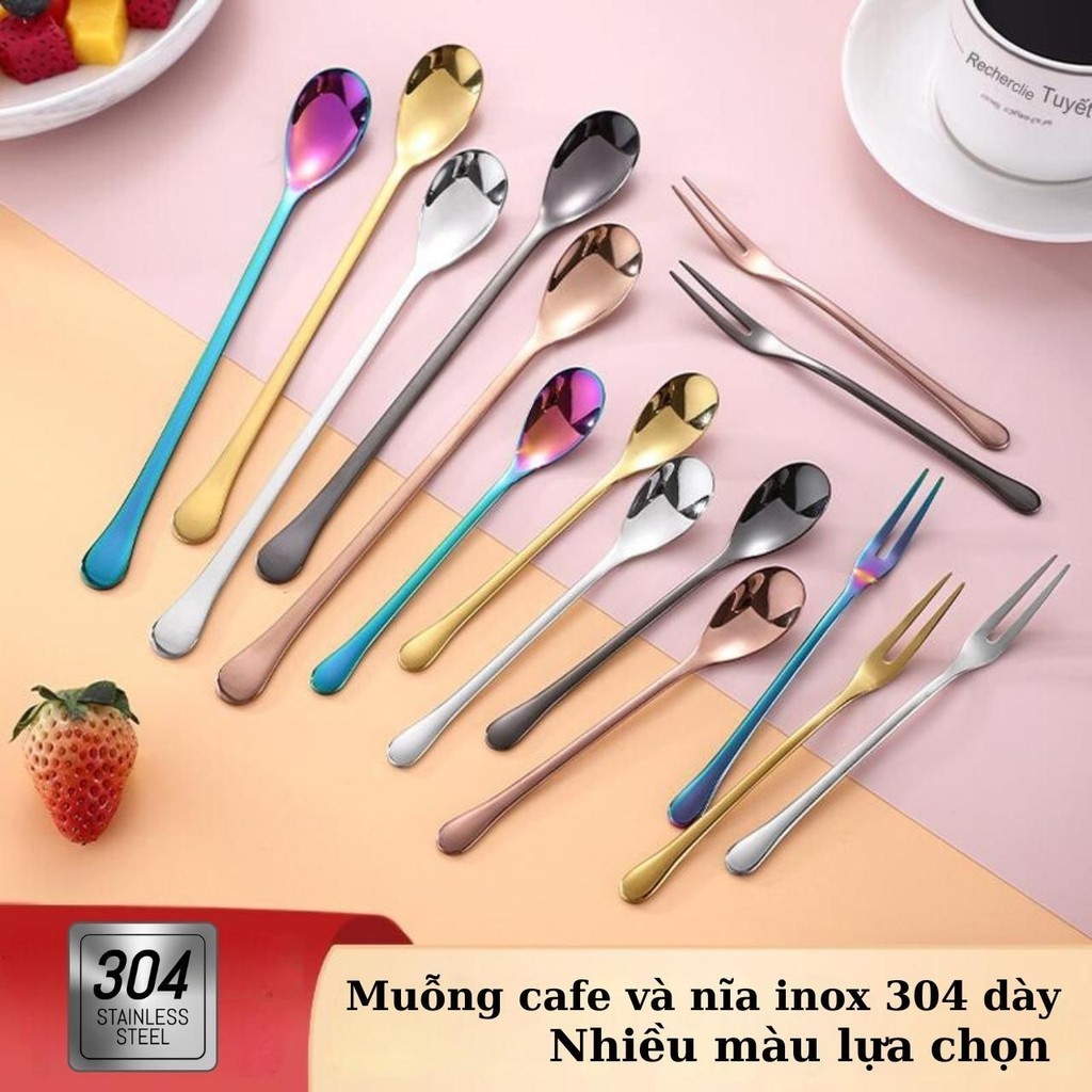 [Combo 5 ]Thìa Cafe Cán Dài Inox SUS 304-Muỗng CaFe Cán Dài Inox 304 ...