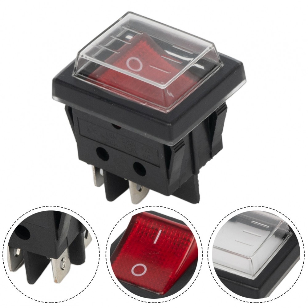Rocker Switch 16A 250VAC / 20A 125VAC 2 Vị Trí Phụ Kiện BƠM ĐỎ Thay Thế ...