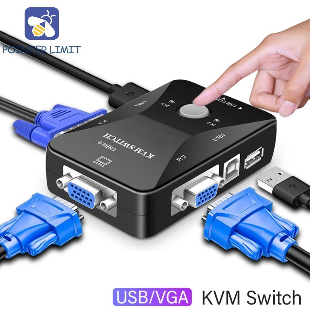 Pointer GIỚI HẠN 2 cổng VGA KVM Switch Phím chuột tiện lợi được chia sẻ ...