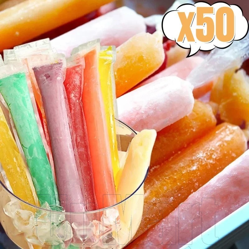 Bộ 50 Túi đựng đá Lolly dùng một lần - Túi đóng gói DIY Ice Pops - dành ...