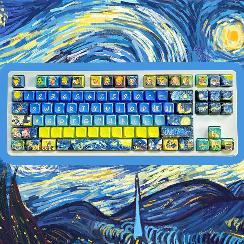 Van Gogh 's World Keycap XDA / Cherry Profile PBT Thuốc nhuộm năm mặt ...