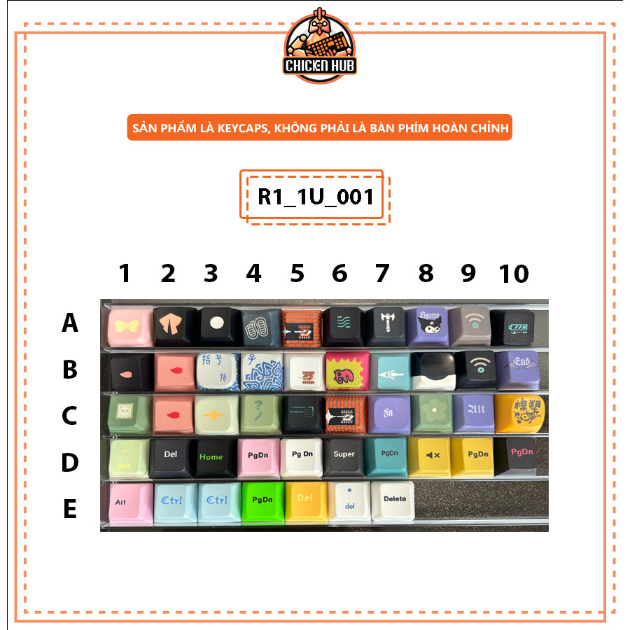 Keycaps grab R1 1U Nhiều màu | Profile XDA, Cherry, MDA, OEM | Mẫu 001 ...